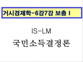 [거시경제학] 제6,7강 보충 1 IS-LM 국민소득결정론-1페이지