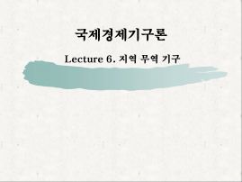 국제경제기구론- Lecture 6. 지역 무역 기구-1페이지