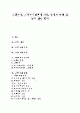 [노인복지]노인복지(노인복지정책, 노인복지서비스) 개념, 노인복지(노인복지정책, 노인복지서비스) 원칙, 노인복지(노인복지정책, 노인복지서비스) 현황, 노인복지(노인복지정책, 노인복지서비스) 전망 분석-1페이지