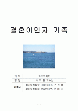 결혼이민자 가족 레포트-1페이지