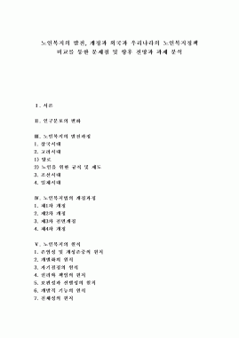 [노인복지][노인복지정책][노인복지서비스]인구분포의 변화, 노인복지의 발전과정, 노인복지법의 개정과정, 노인복지의 원칙, 노인복지의 문제점, 외국과 우리나라의 노인복지 비교, 노인복지의 전망과 과제-1페이지