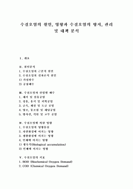 [수질오염][산업폐수][수질오염대책][환경오염][환경보전]수질오염의 원인, 수질오염과 산업별 폐수, 수질오염에 의한 영향, 수질오염의 지표, 수질오염 방지, 수질오염 관리, 수질오염에 대한 대책 분석-1페이지