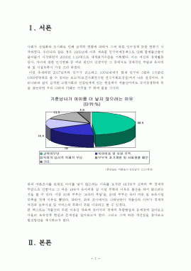 우리나라 보육서비스의 현황과 개선방안 -1페이지