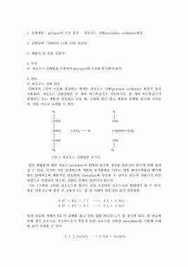 glcogen의 구조 분석 - 과요오드 산화(periodate oxidation)반응-1페이지