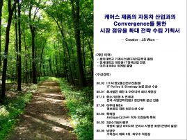 케어스 제품의 자동차 산업과의 Convergence를 통한 시장 점유율 확대 전략 수립 기획서-1페이지