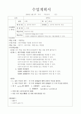 대수막대를 이용한 유리수의 덧셈 수업 계획서-1페이지