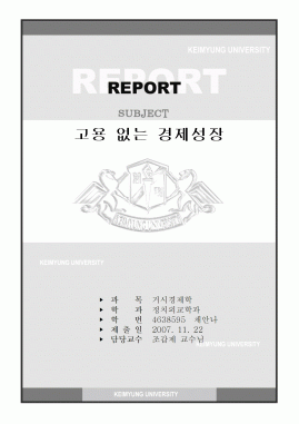 고용없는 성장. 고용없는 경제성장-1페이지