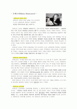 서양의 교육 학자(몬테소리, 듀이, 피아제,비고츠키) 요약정리-1페이지