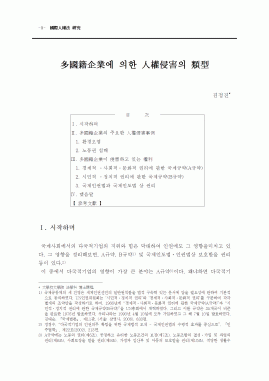 多國籍企業에 의한 人權侵害의 類型-1페이지