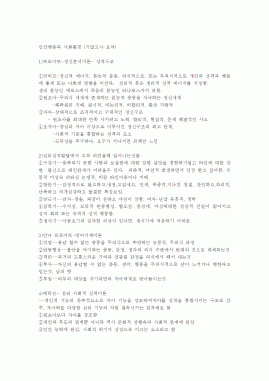 인간행동과 사회환경 과목의 기말고사 요점정리 내용-1페이지