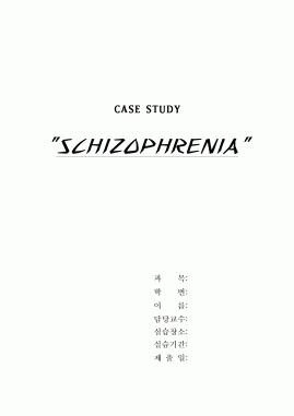 SCHIZOPHRENIA 의 이론적 고찰-1페이지