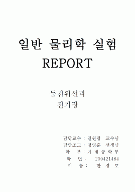 일반물리학실험 - 등전위선과 전기장(예비, 결과)-1페이지