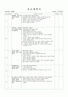 일반 내과 간호진단 및 간호계획지 입니다.-1페이지