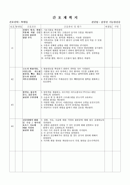 일반내과 간호진단 및 간호계획지 입니다.-1페이지