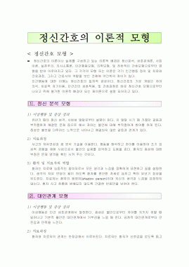 정신간호의이론적모형-1페이지