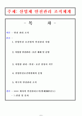 산업체 안전관리 조직체계-1페이지