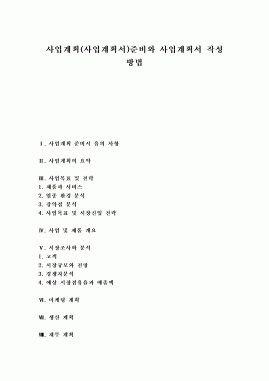 [사업계획][사업계획서][사업계획서 작성]사업계획(사업계획서)준비와 사업계획서 작성 방법(사업계획 준비시 유의 사항, 사업계획의 요약, 사업목표 및 전략, 사업 및 제품 개요, 잠정 리스크 예측 및 대응방안)-1페이지