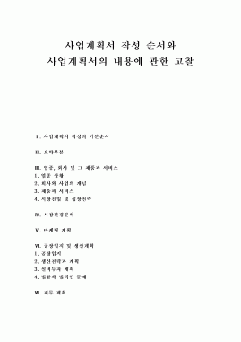 사업계획서 작성순서, 사업계획서 업종 및 회사, 사업계획서 제품, 서비스, 사업계획서 시장환경분석, 사업계획서 마케팅계획, 사업계획서 공장입지, 생산계획, 재무계획, 사업계획서 조직 및 인적 자원 구성 분석-1페이지