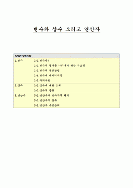 [C언어]변수와상수그리고연산자요약정리-1페이지