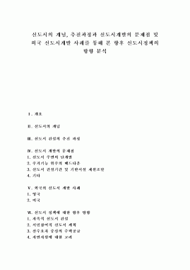 [신도시][신도시개발][시도시정책][신도시건설]신도시의 개념, 신도시건설의 추진과정, 신도시개발의 문제점, 외국의 신도시개발 사례, 신도시정책에 대한 향후 방향 분석(신도시, 시도시개발, 신도시정책)-1페이지