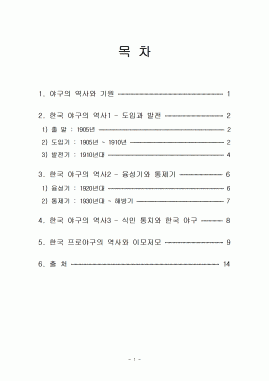 야구의 역사와 기원-1페이지