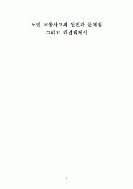 노인 교통사고의 원인과 문제점 -1페이지