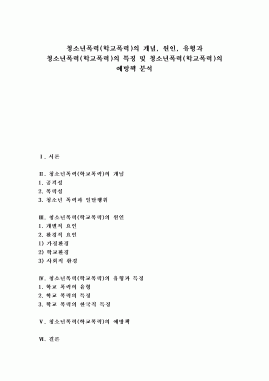 [청소년폭력][학교폭력][청소년문제][학원폭력][폭력]청소년폭력(학교폭력)의 개념, 청소년폭력(학교폭력)의 원인, 청소년폭력(학교폭력)의 유형, 청소년폭력(학교폭력)의 특징, 청소년폭력(학교폭력)의 예방책 분석-1페이지