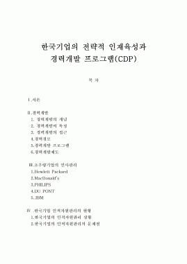 한국기업의 전략적 인재육성과 경력개발 프로그램(CDP)-1페이지