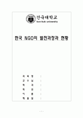 한국 NGO의 발전과정과 현황-1페이지