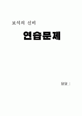 보석의 신비 연습문제 -1페이지