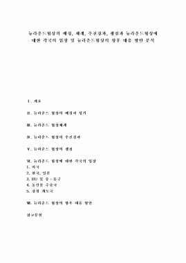 [뉴라운드협상][무역협상][농업협상]뉴라운드협상의 배경, 뉴라운드협상의 체계, 뉴라운드협상의 추진경과, 뉴라운드협상의 쟁점과 뉴라운드협상에 대한 각국의 입장 및 뉴라운드협상의 향후 대응 방안 분석-1페이지