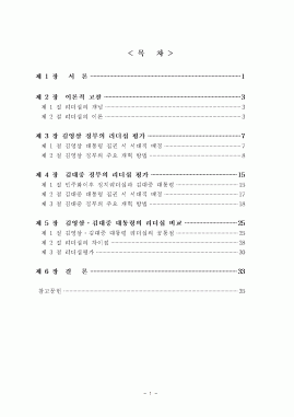 김영삼.김대중 리더십 비교연구-1페이지