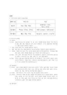 상차림 예절(한국/외국 비교)-1페이지