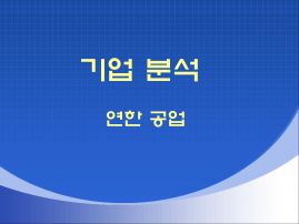 연한공업 기업체 분석-1페이지