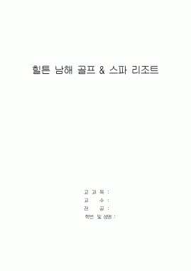 남해힐튼 시장조사-1페이지