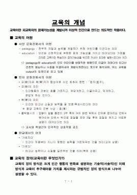 [사범/법학] 교육의 개념 [분석/조사]-1페이지