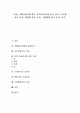 [음식][요리][건강][질병]식생활의 변화와 질병증가, 아토피에 좋은 음식(요리), 증상에 따라 좋은 음식(요리), 두뇌에 좋은 음식(요리), 위에 좋은 건강음식(건강요리), 고혈압에 좋은 음식(요리) 분석-1페이지