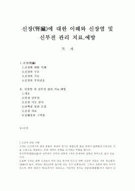 신장(腎臟)에 대한 이해와 신장염 및 신부전 관리 치료.예방-1페이지