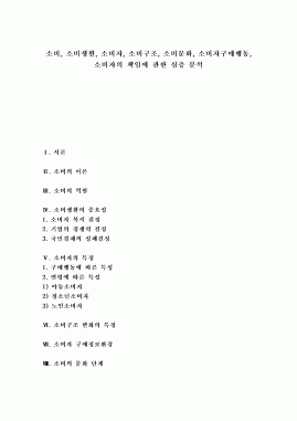 [소비][소비생활][소비자][소비구조][소비문화][소비자구매행동][소비자의 책임]소비, 소비생활, 소비자, 소비구조, 소비문화, 소비자구매행동, 소비자의 책임 분석(소비, 소비자, 소비문화, 소비구조, 소비생활)-1페이지