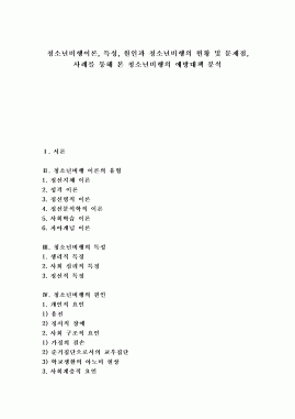 [청소년비행][비행청소년][청소년문제][청소년범죄]청소년비행이론, 청소년비행의 특성, 청소년비행의 원인, 청소년비행의 현황, 청소년비행의 문제점, 청소년비행 사례를 통해 본 청소년비행의 예방대책 분석-1페이지