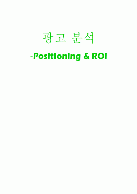 뉴비틀과 마티즈의 광고 ROI 마케팅 포지셔닝 분석-1페이지