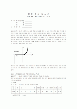 제너다이오드 실험결과 보고서-1페이지