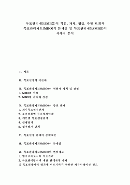 [목표관리제도][MBO]목표관리제도(MBO)의 역할, 목표관리제도(MBO)의 가치, 목표관리제도(MBO)의 쟁점, 목표관리제도(MBO)의 추진 단계, 목표관리제도(MBO)의 문제점 및 목표관리제도(MBO)의 시사점 분석-1페이지