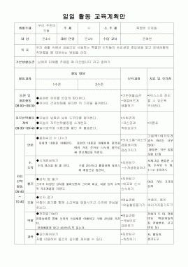 일일활동계획안-1페이지