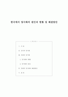 한국에서 양극화의 원인과 현황 및 해결방안-1페이지