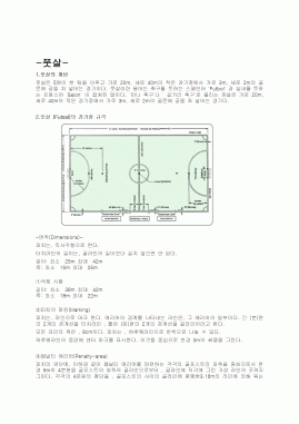 풋살, 투포환 경기장 규격-1페이지