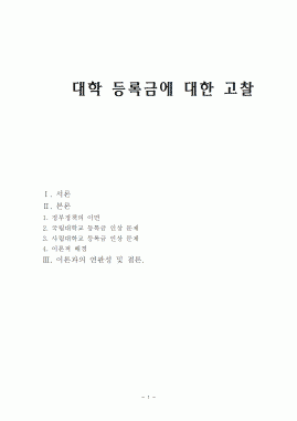 대학 등록금에 대한 고찰-1페이지