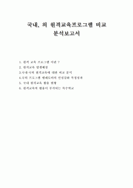 국내, 외 원격교육프로그램 비교 분석보고서-1페이지