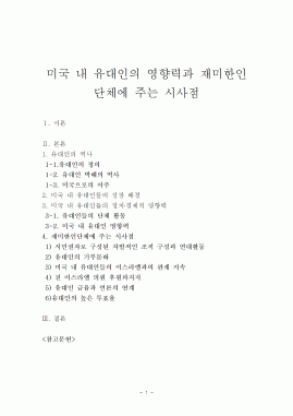 미국 내 유대인의 영향력과 재미한인 단체에 주는 시사점-1페이지