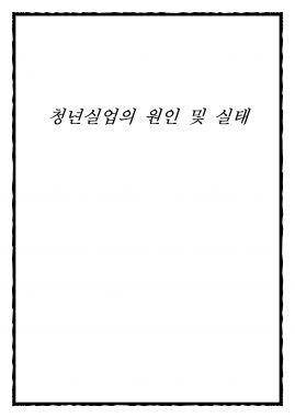 청년실업의 원인 및 실태에 관한 조사-1페이지